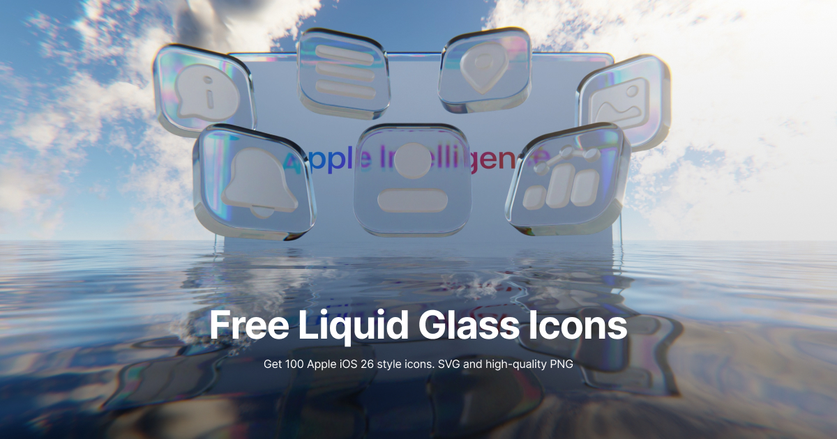 Free Liquid Glass Icons - 3,000+ Apple iOS 26 Style Icons | SVG & PNG